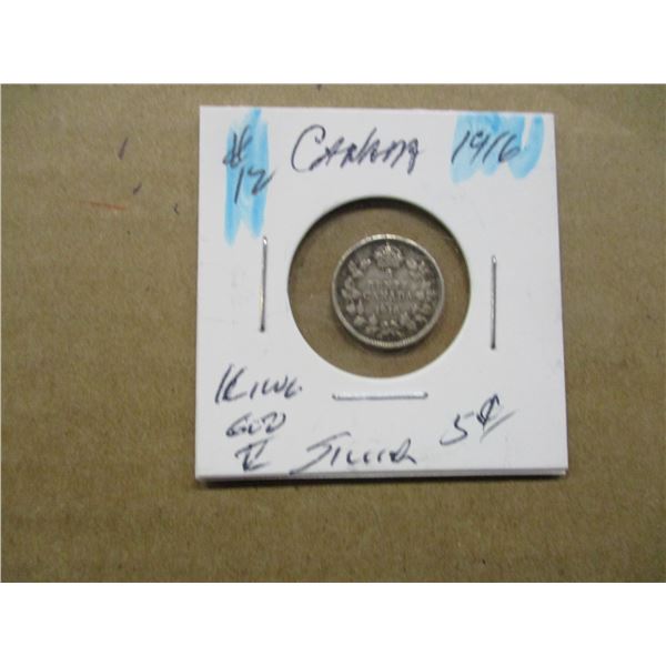 1916 Canada King George V Silver Half Dollar