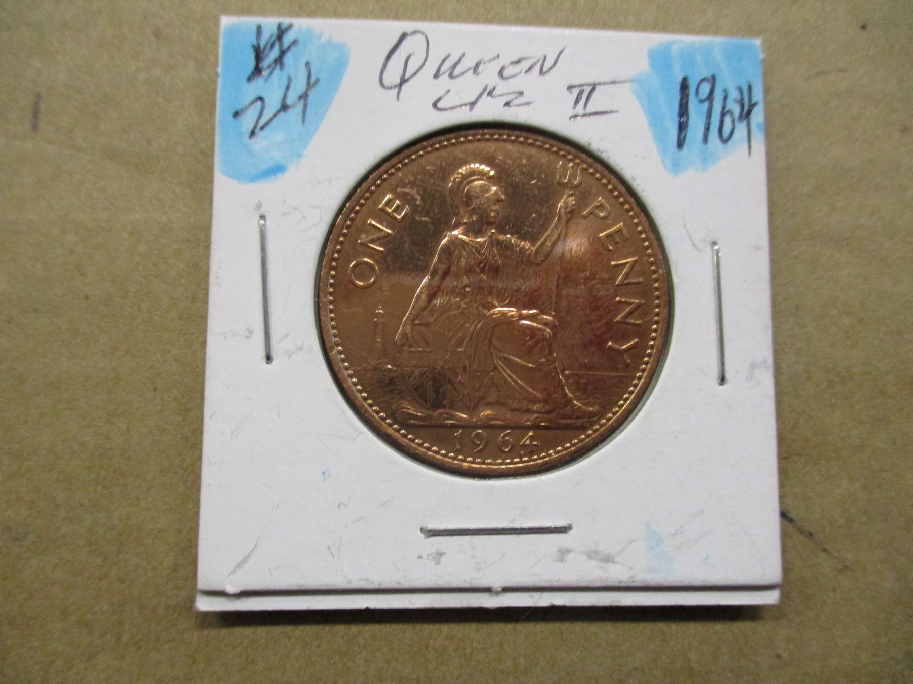 1964 UNCIRCULATED QUEEN ELIZABETH II LARGE PENNY TOKEN