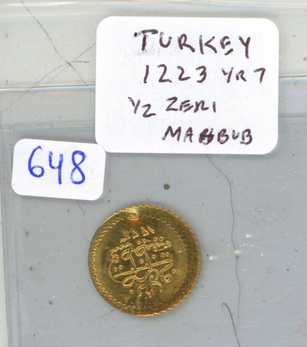 Turkey. 1223 Year 7 ½ Zeri Mahbub. Chop Mark. AU. - Schmalz Auctions