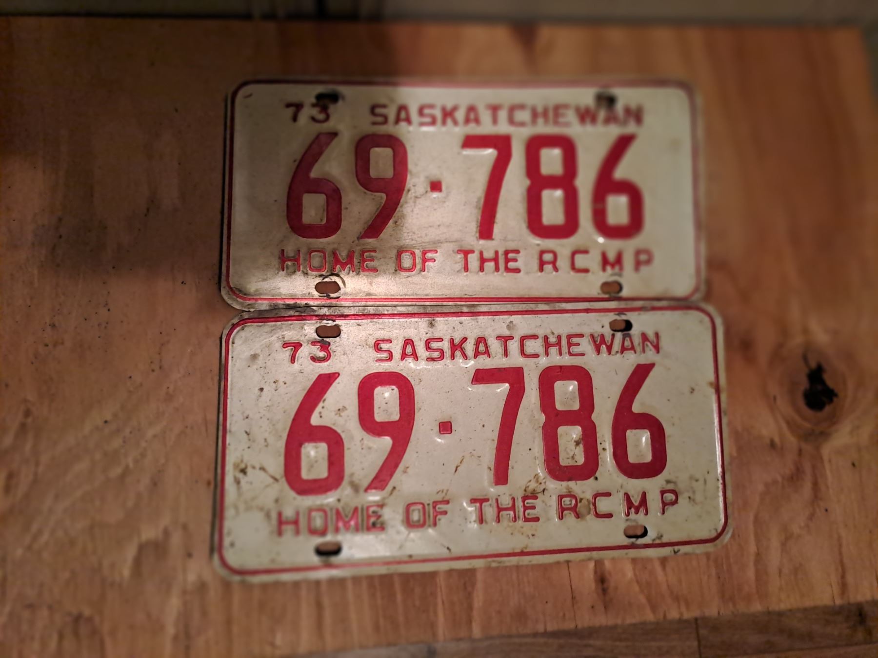 1973 Passenger License Plate 69-786 (PAIR - Schmalz Auctions