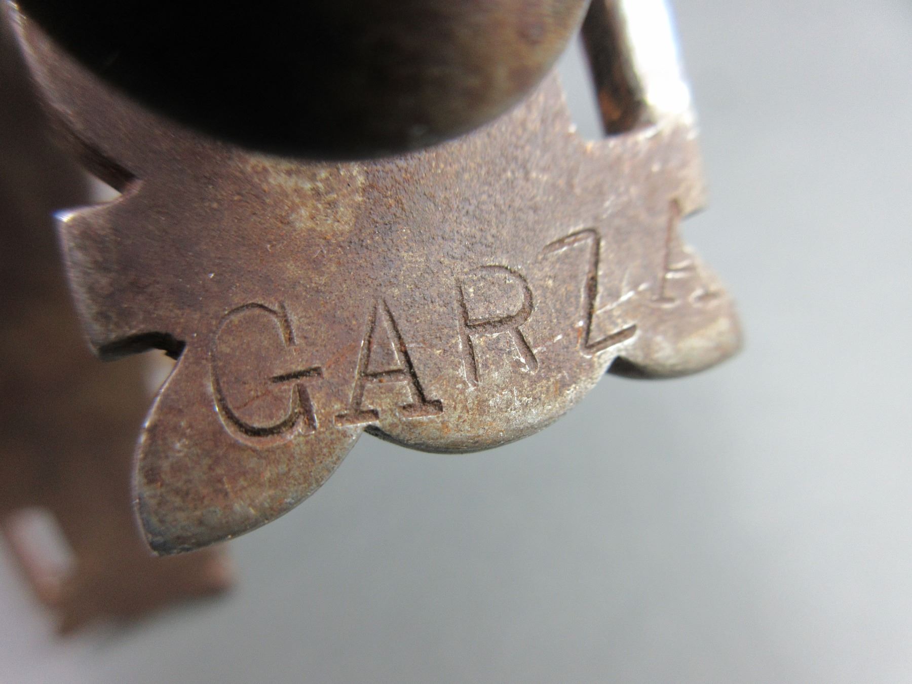 Marked Garza Silver Inlaid Spurs- 1.1" Bands- 2.5" Shanks- 2" 14 Point ...