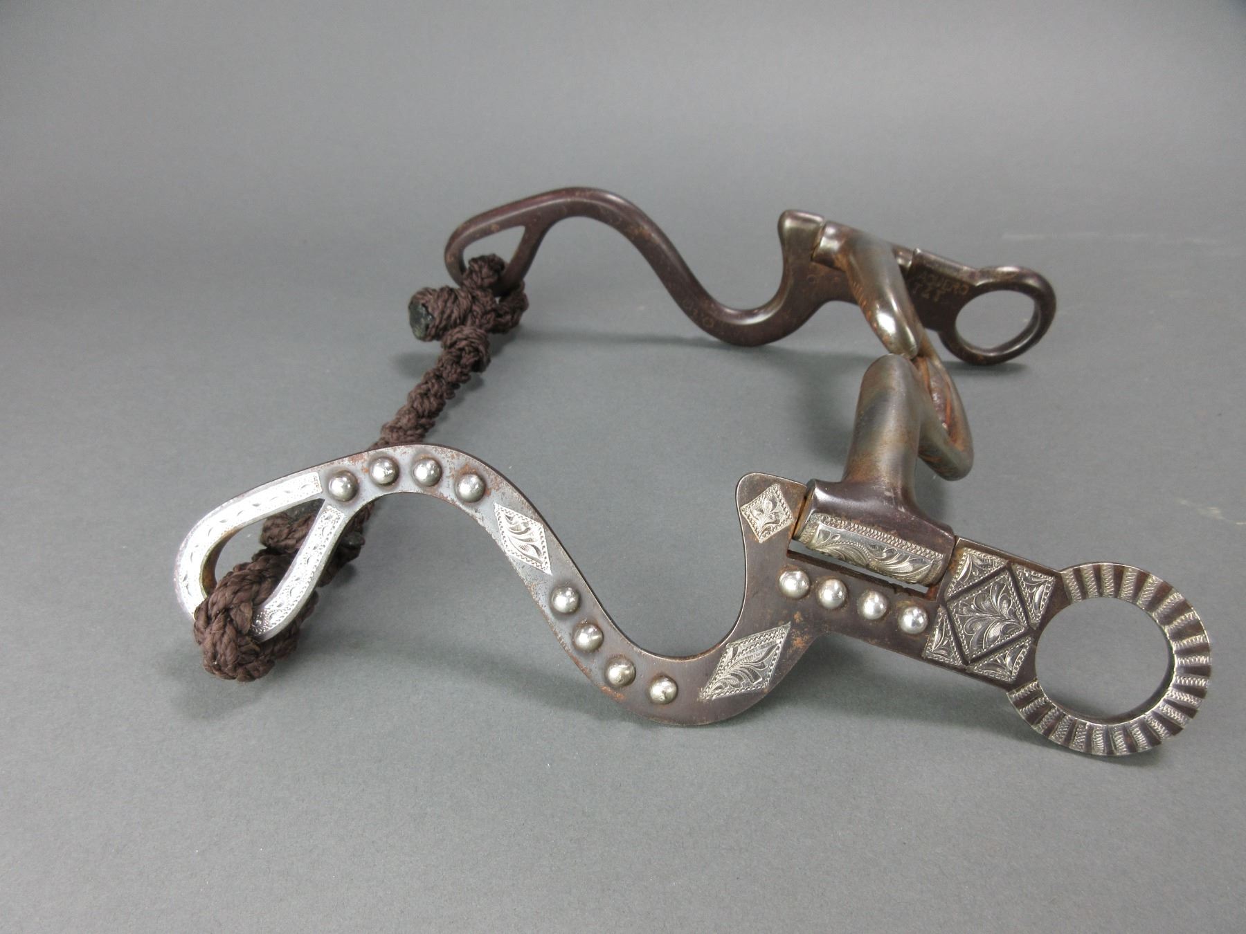Marked Vaquero T+T Silver Inlaid Dotted Loose Jaw Bit- S Shank- Frog ...