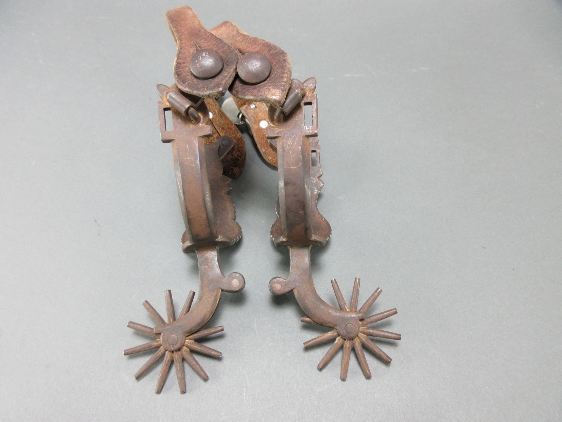 Marked E Garcia Silver Inlaid Spurs- 1.75" Bands- 2.5" Drop Shanks- 2.5 ...