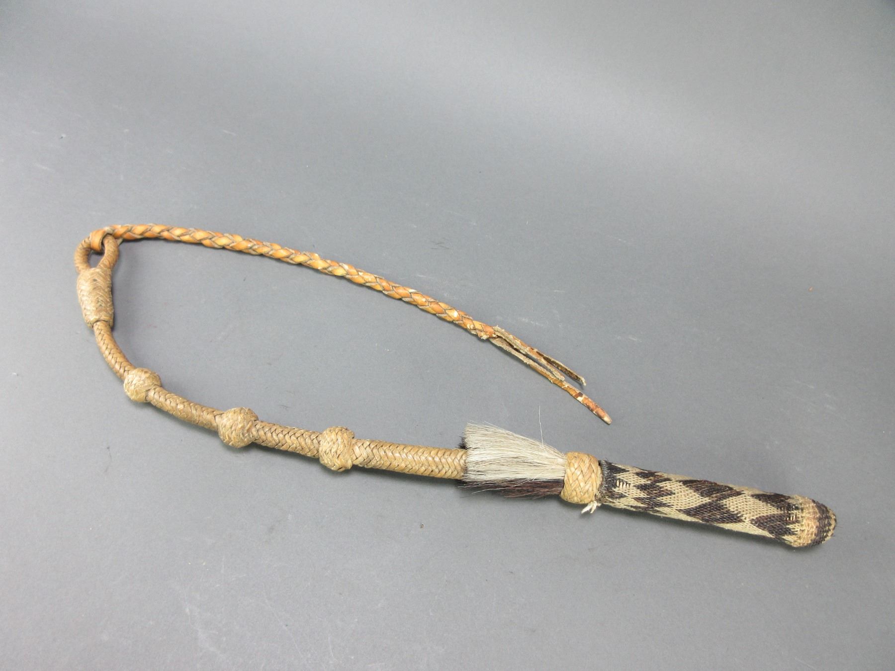 Hitched Horsehair Covered Braided Rawhide Quirt With Braided Leather ...