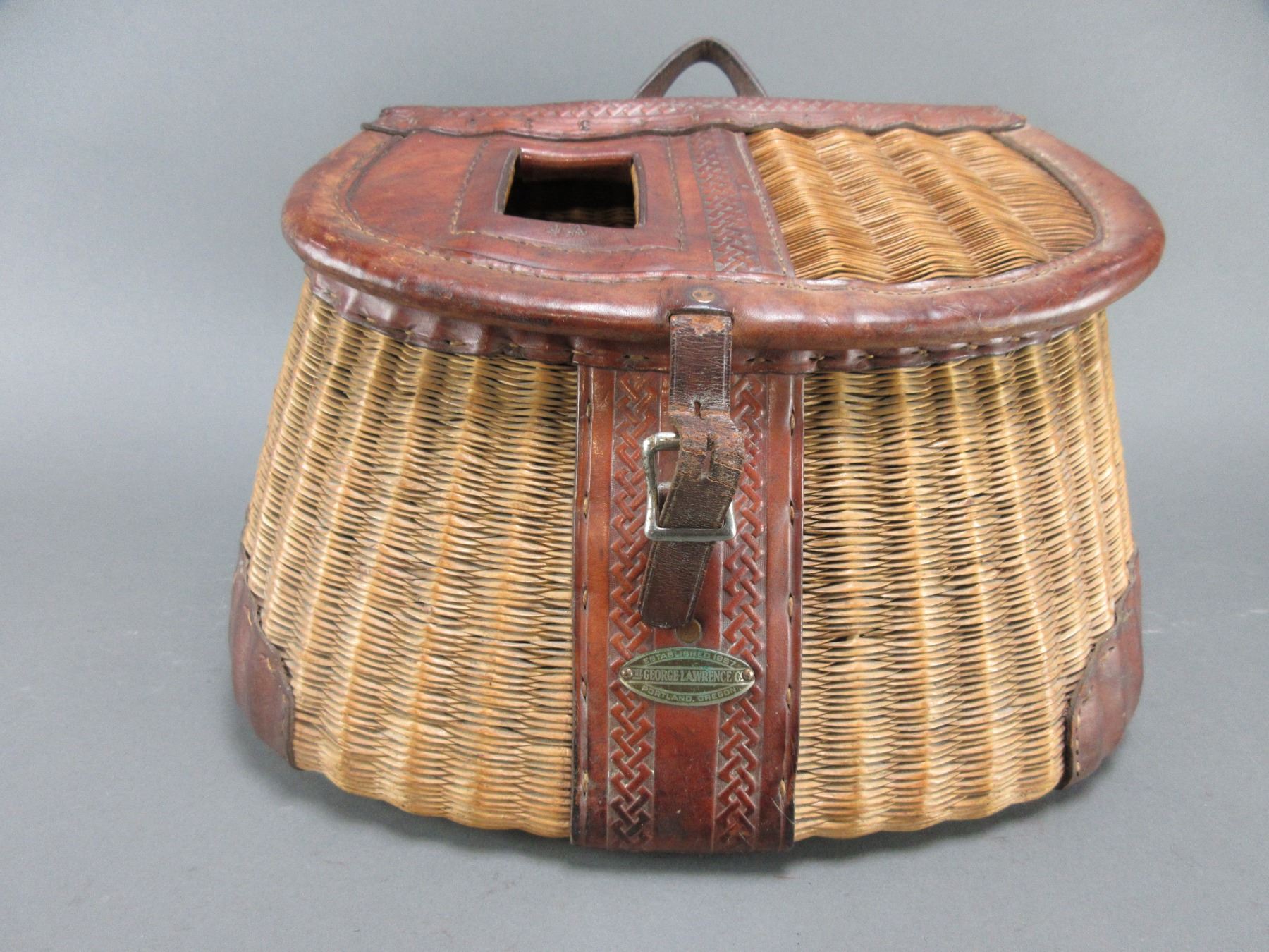 George Lawrence Portland Oregon Fishing Creel With Strap- Very Good ...