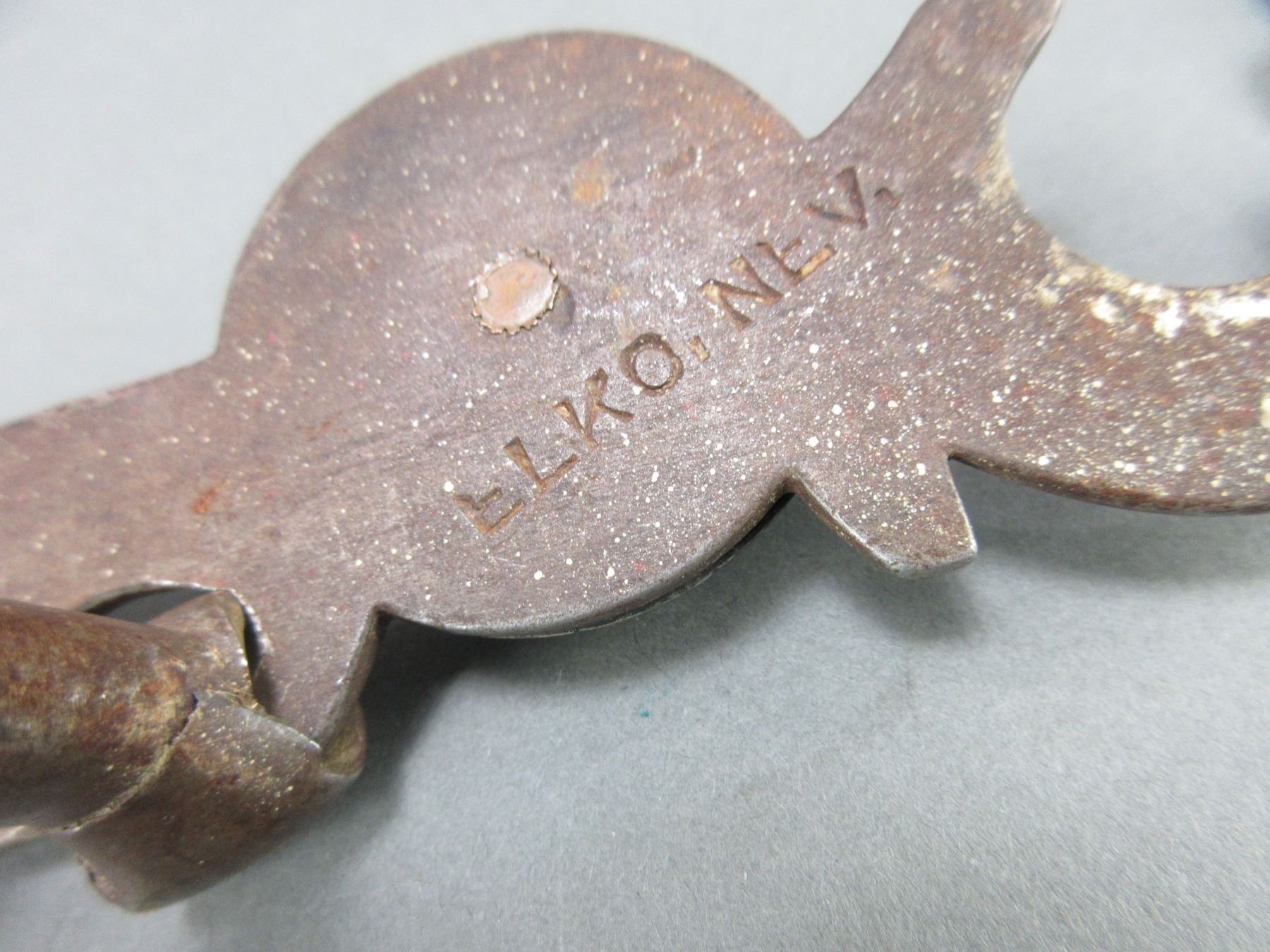 Marked GS Garcia Elko Nev Silver Inlaid Bit- Carmel Cheek- Spanish ...