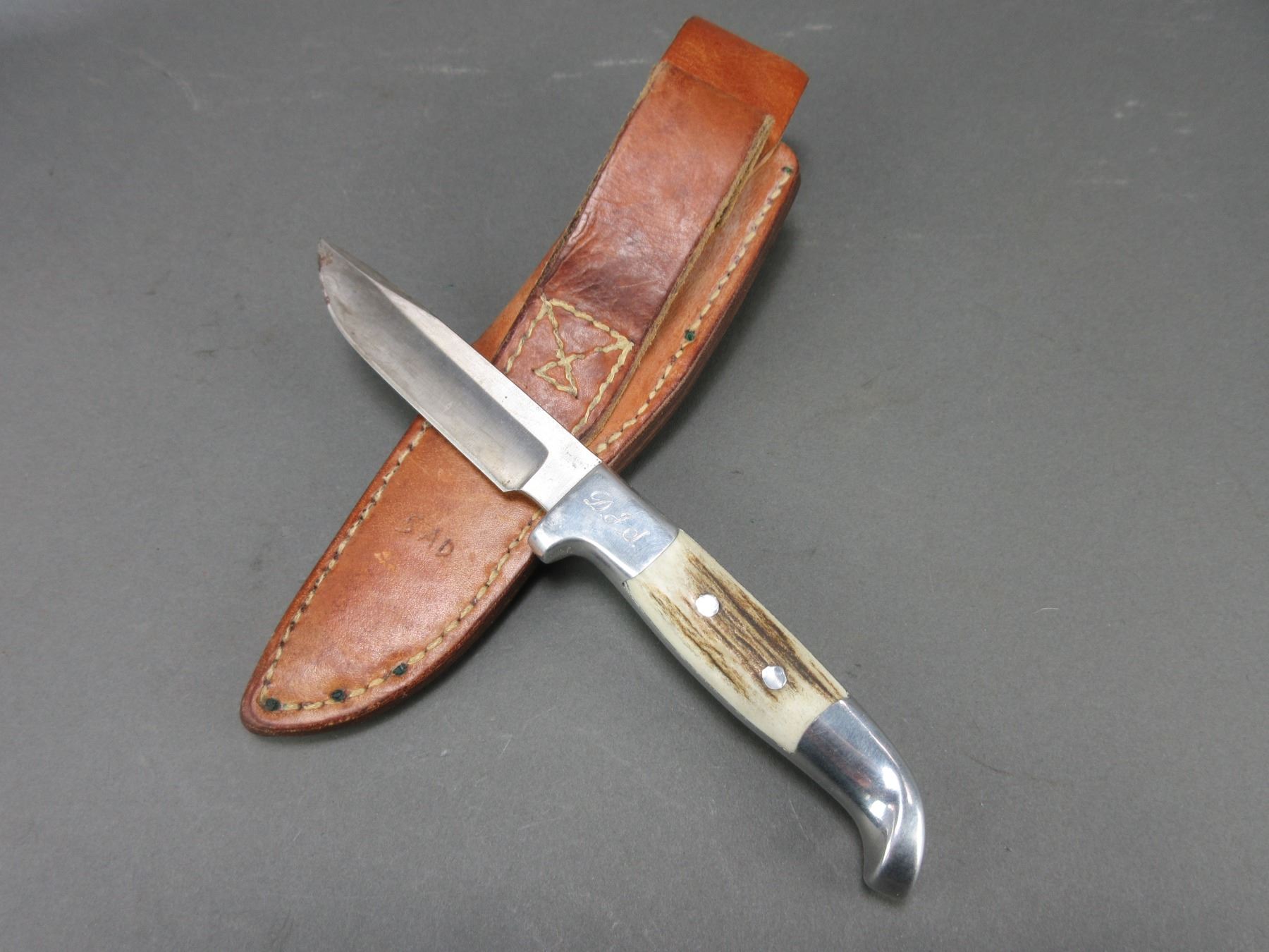 Marked Ruana Bonner Montana Knife- Original Sheath- DJS Initials- 4 ...