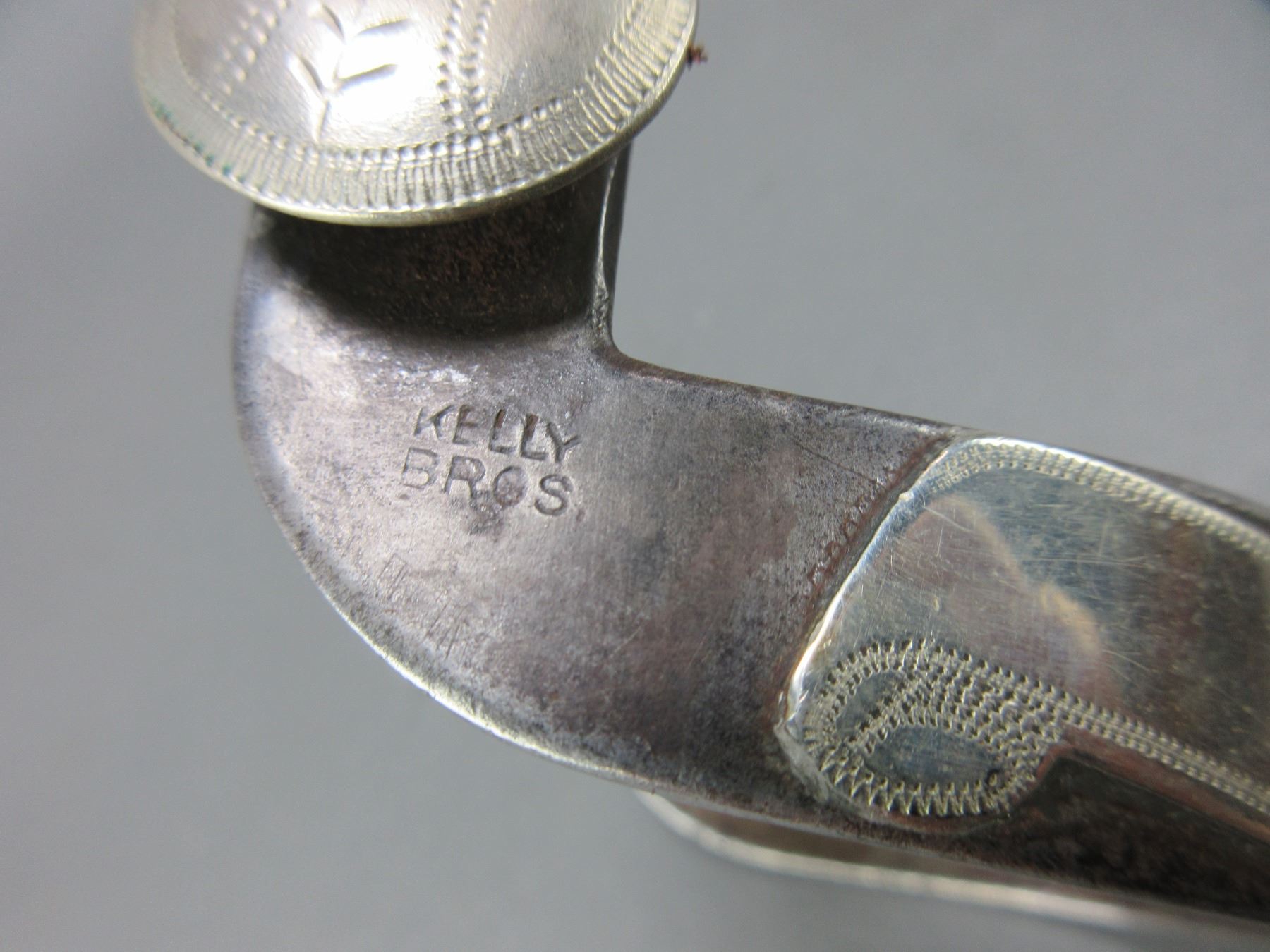 Marked Kelly Bros Silver And Brass Overlaid Lady Leg Spurs- .75" Bands ...