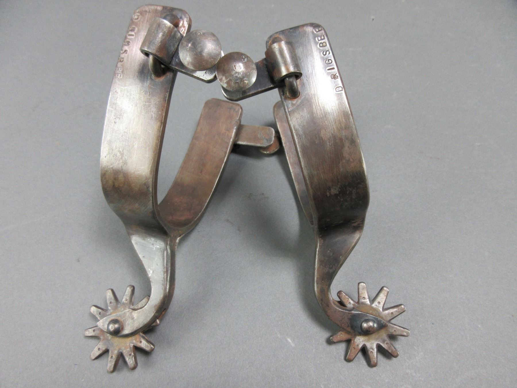 Marked D Rigsbee 721 Silver Overlaid Swan Spurs- 1" Bands- 2" Drop ...