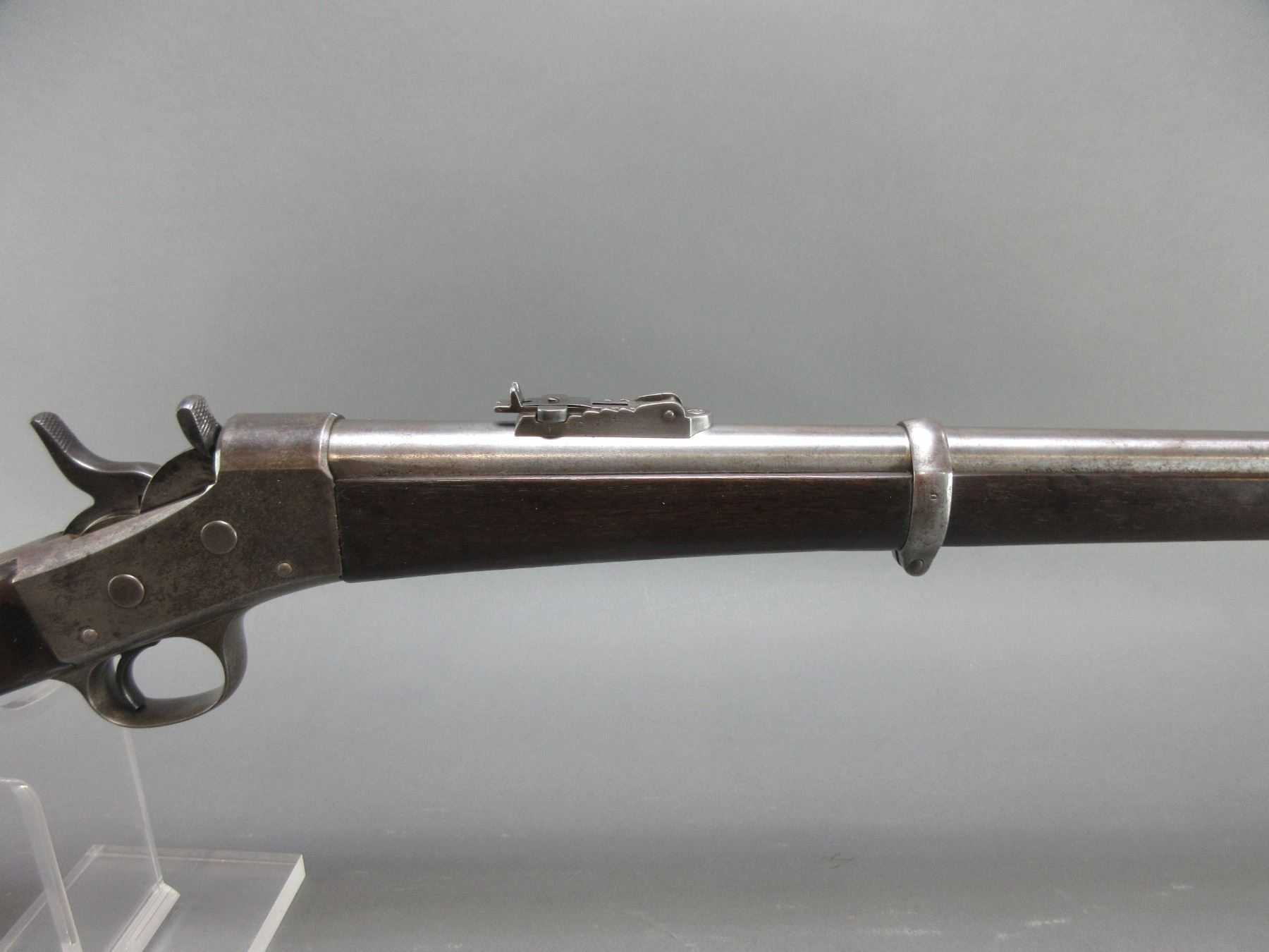 E Remington Sons Rolling Block Rifle- 12.17 X 44- 35 On Stock- 35.25 ...