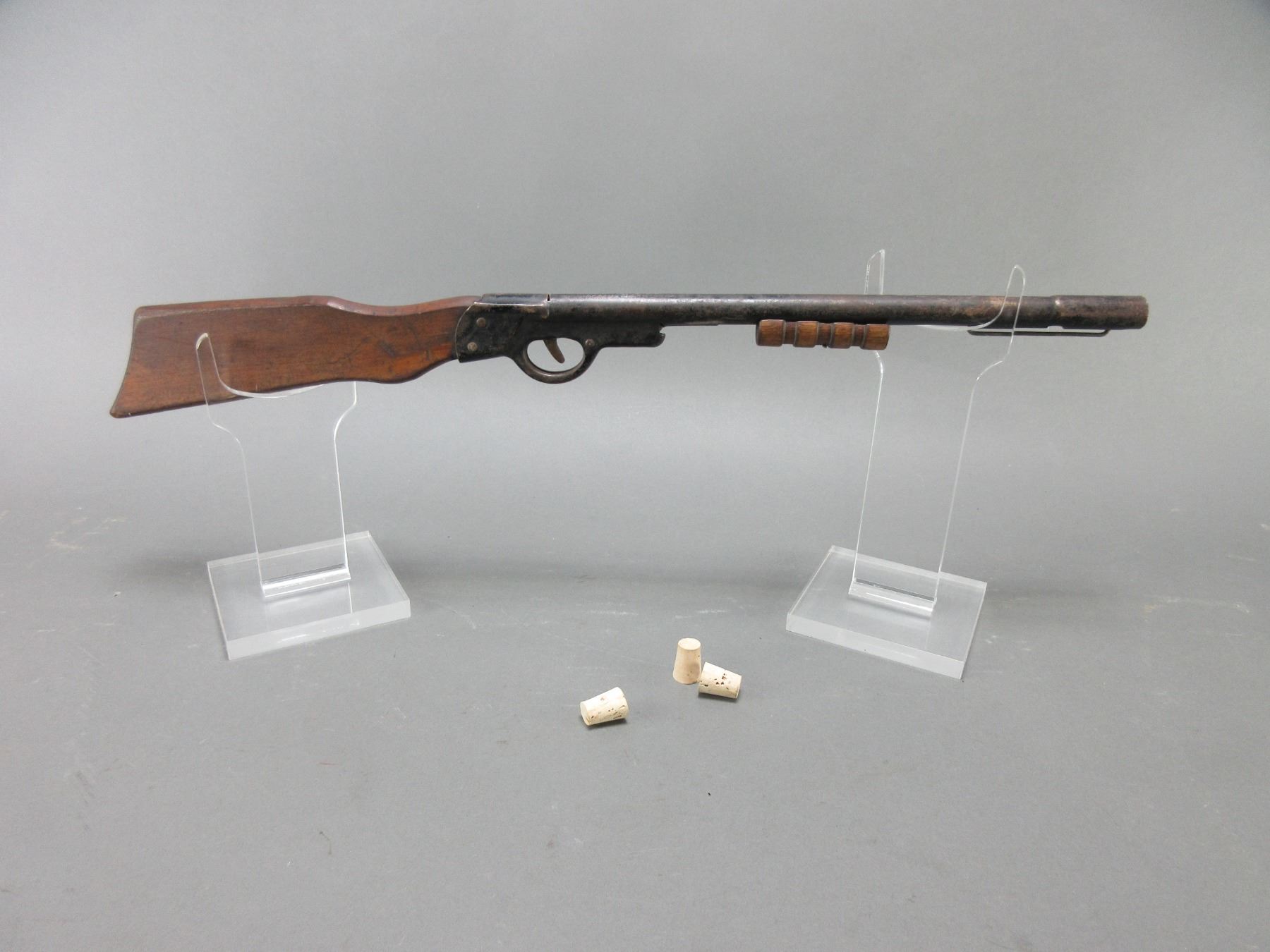 Pump Action Old Cork Gun- All Metal Products- Wyandot Mich- #1660581- Works