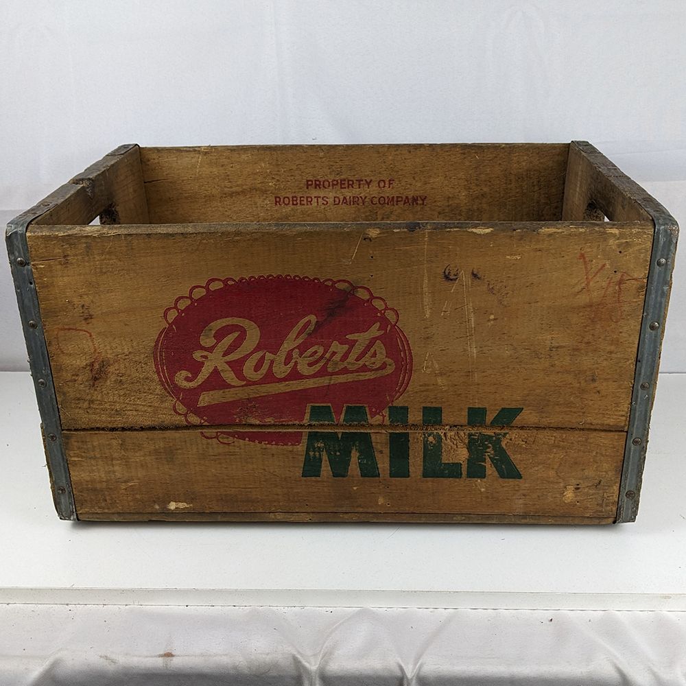 Vintage Roberts Wooden Milk Crate