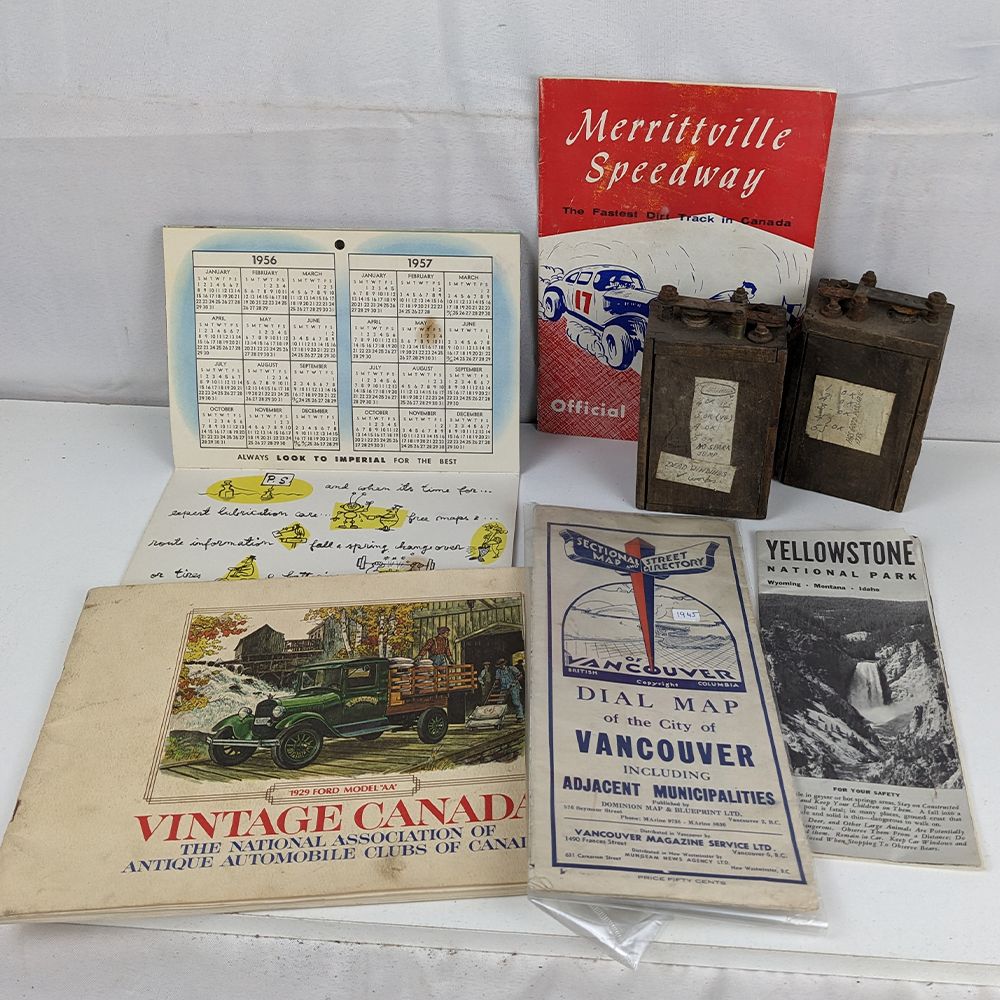 Lot of Vintage Maps, Car Book, Merrittville Speedway Program, Esso ...