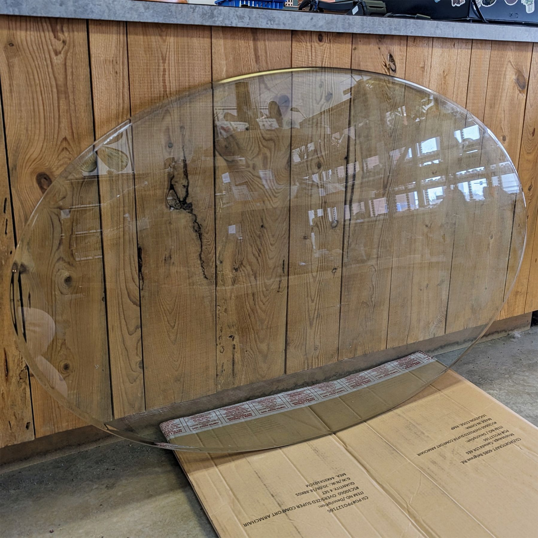 Large Beveled Glass Table Top 50" x 32"