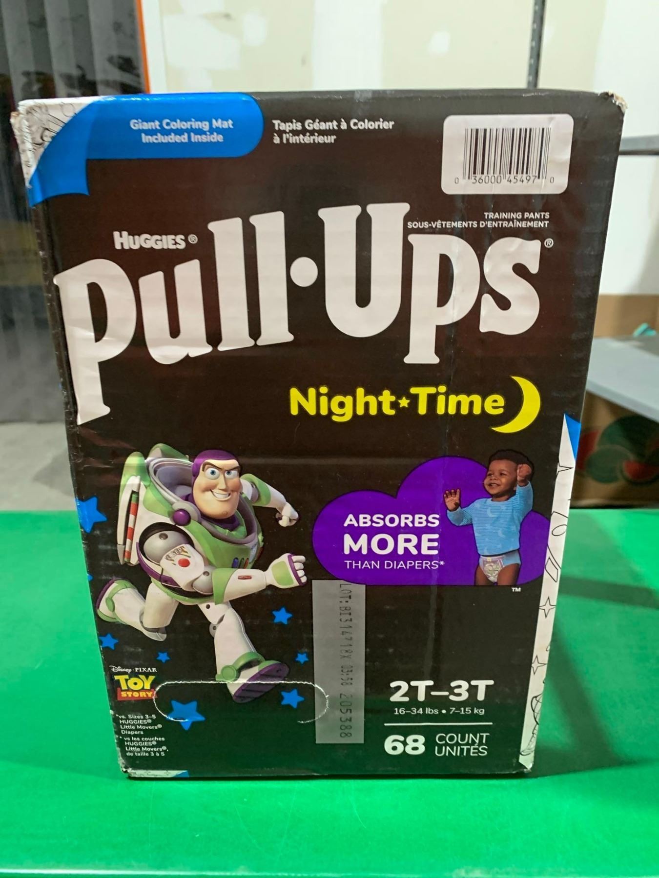 Pull Ups Night Time "Buzz Lightyear" Size 2T-3T - 68 Count