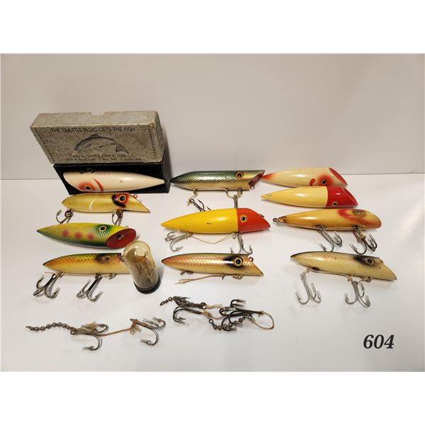 Early Salmon Fishing Plugs, Heddon, Lucky Louie, Etc..