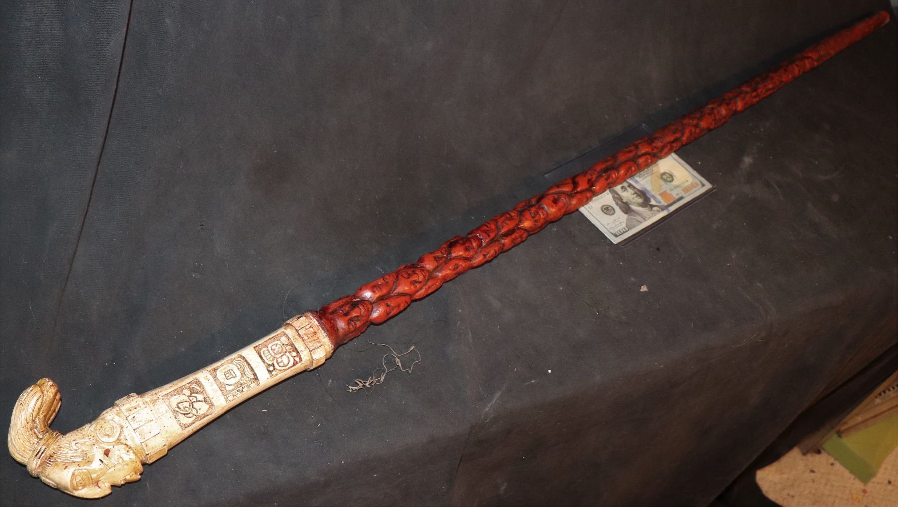 APOCALYPTO MAYAN BLOODY WALKING STICK CANE 1 SCREEN USED