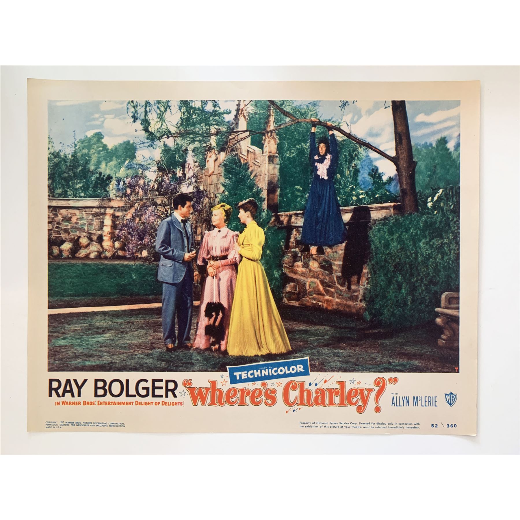 Where's Charley? original 1952 vintage lobby card