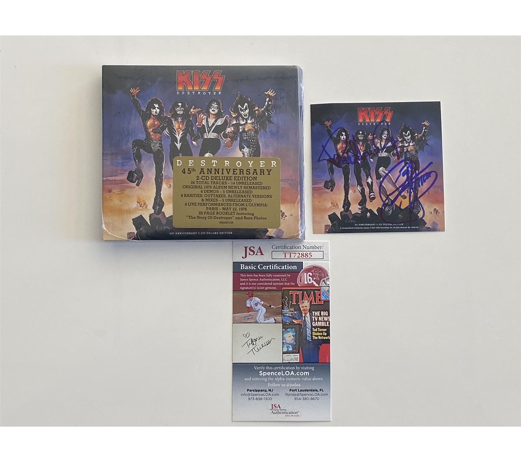 Destroyer Kiss signed CD insert - JSA