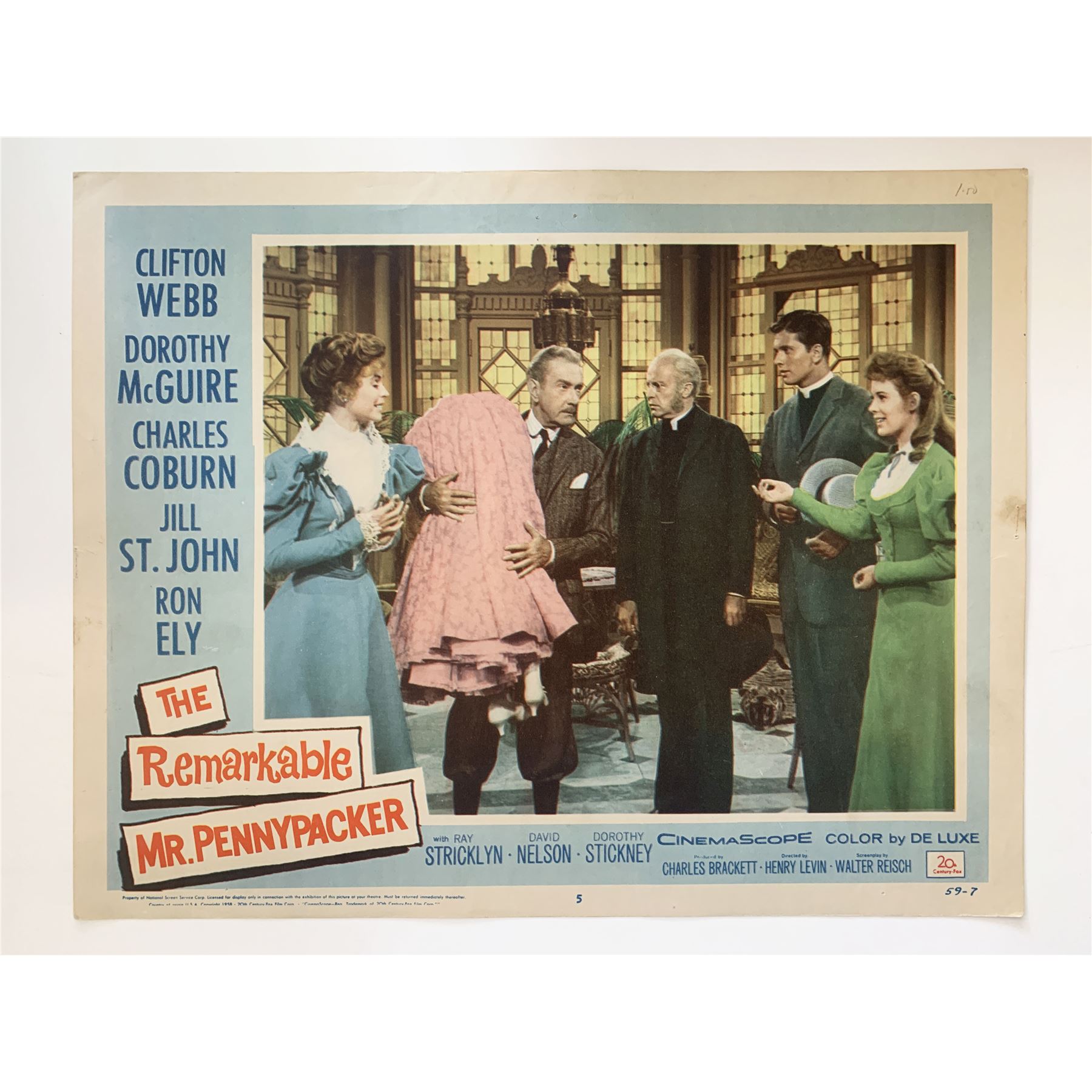 The Remarkable Mr. Pennypacker original 1959 vintage lobby card