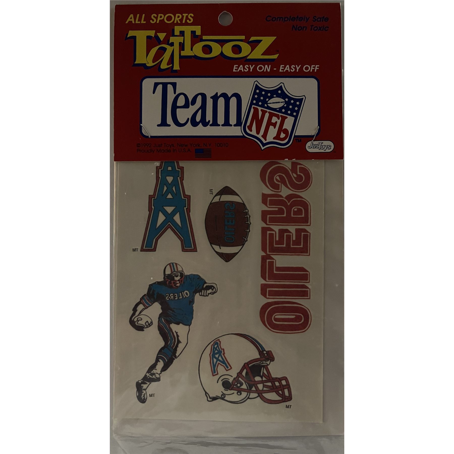 Houston Oilers tattoo sheet