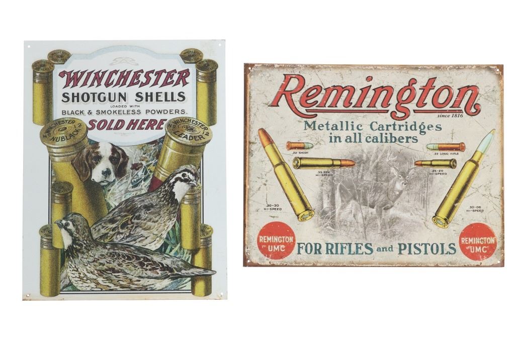 Remington & Winchester Desperate Metal Signs