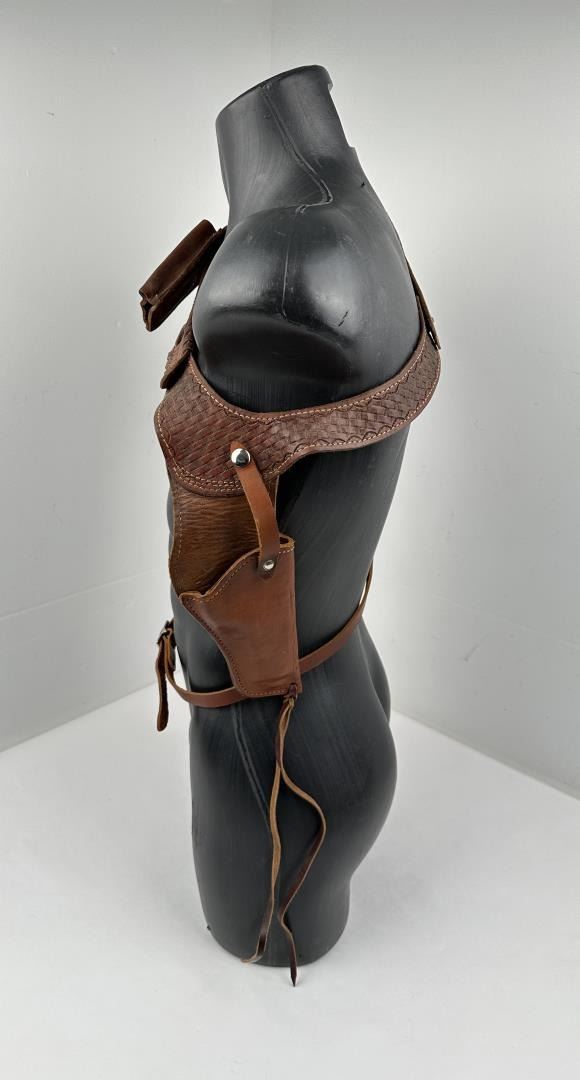 Tooled Leather Shoulder Holster Pistol Rig