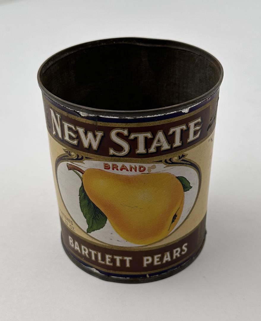 New State Brand Pears Tin Can Oklahoma