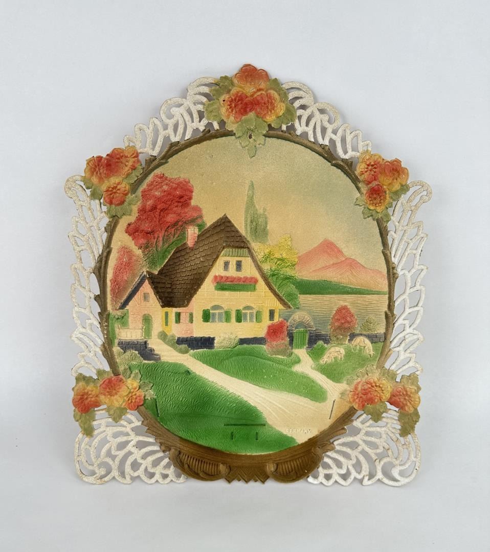 Antique German Die Cut Paper Calendar