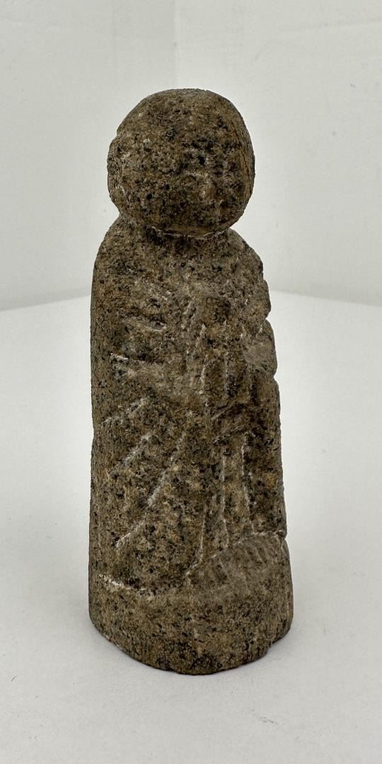 Japanese Stone Jizo Bosatsu Carved Stone Monk