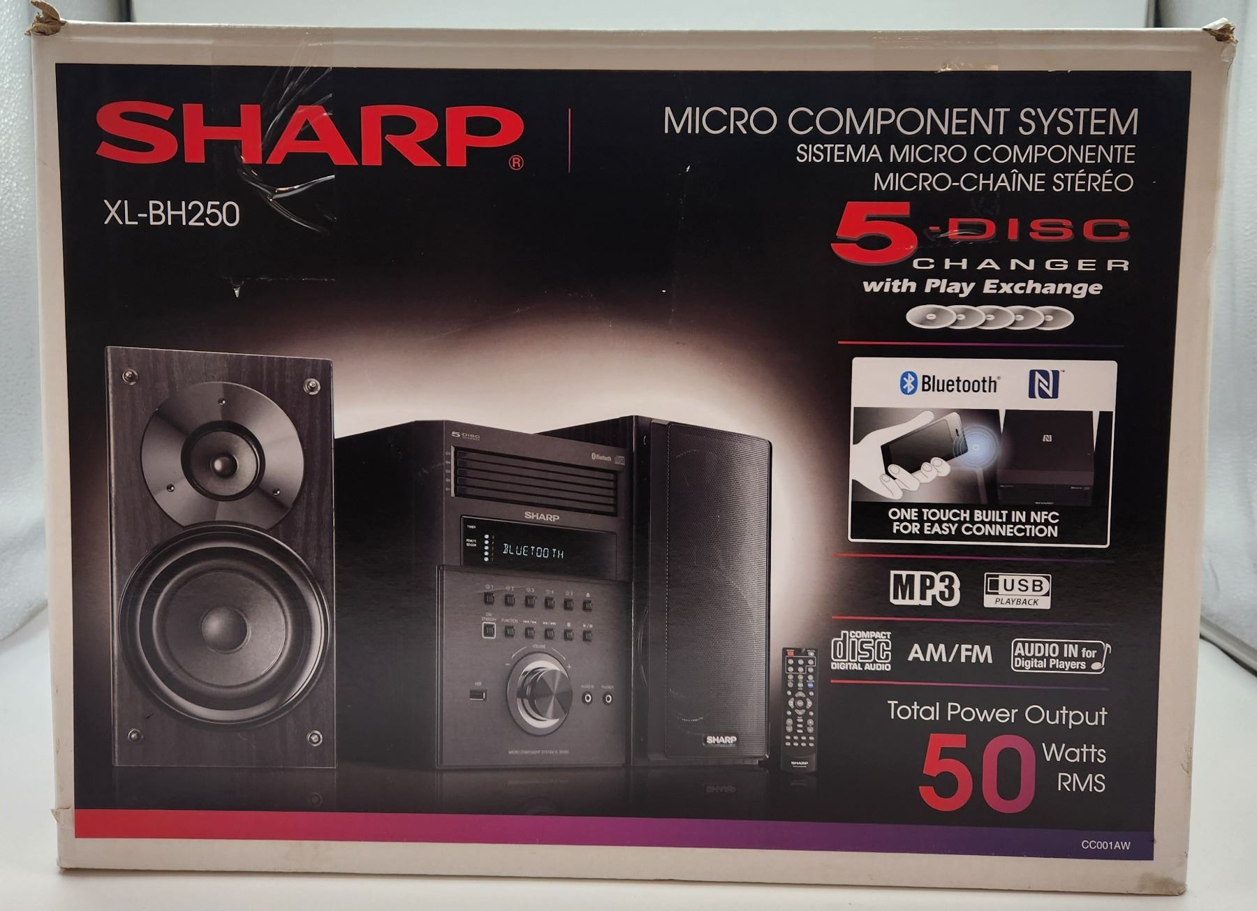 Sharp XL-BH250 Micro System 5 Disc CD Changer 50 Watts