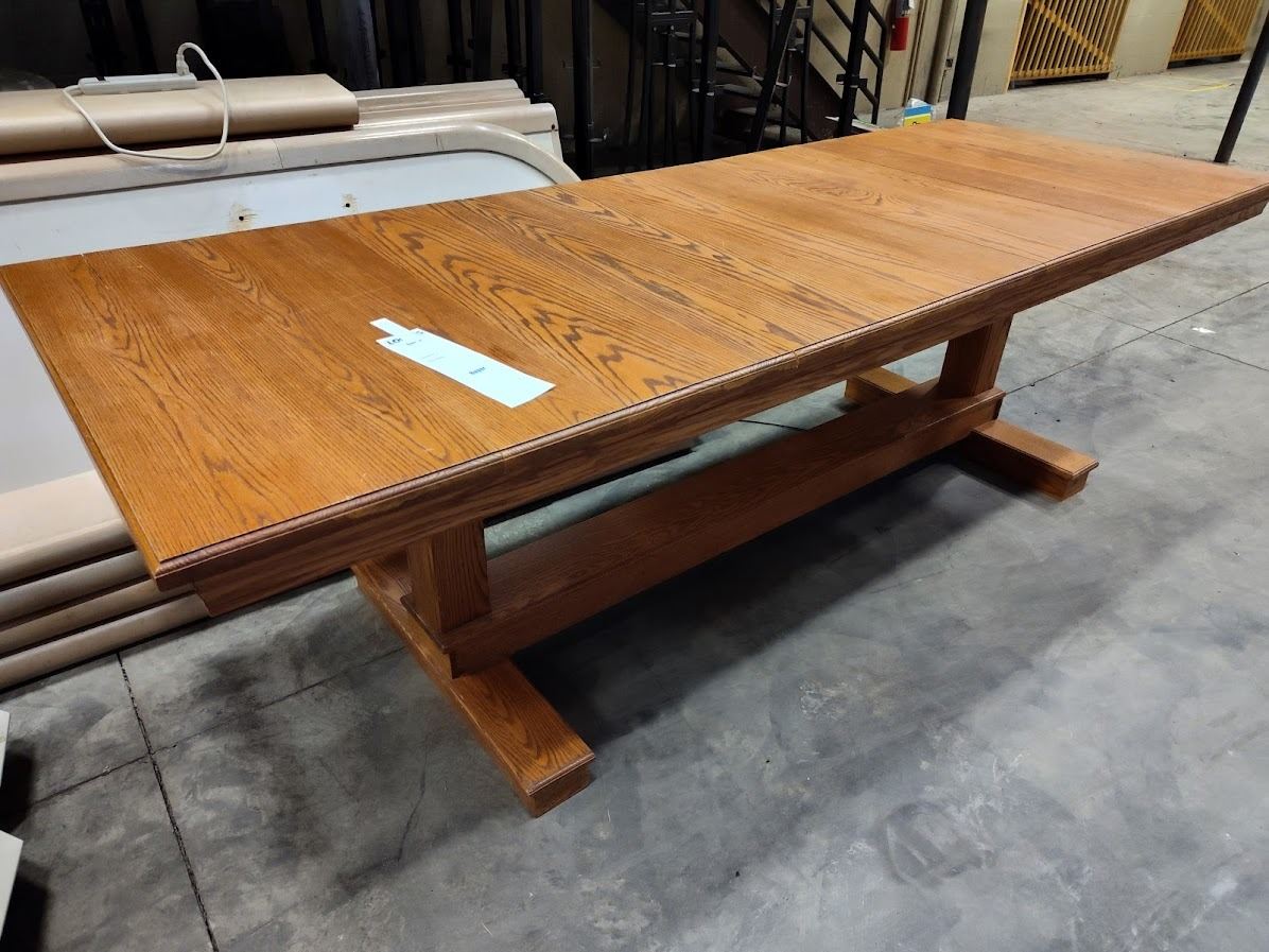 LARGE OAK EXECUTIVE CONFERENCE TABLE