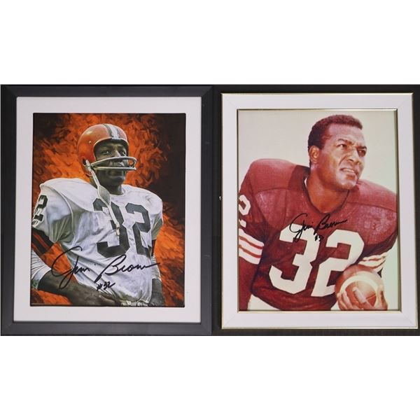 (2) JIM BROWN AUTOGRAPHED PHOTOS