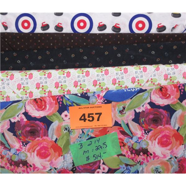 NEW FABRIC (S #49): 5 BOLTS OF ASSORTED FABRIC (APPROX 27.5 METERS ...