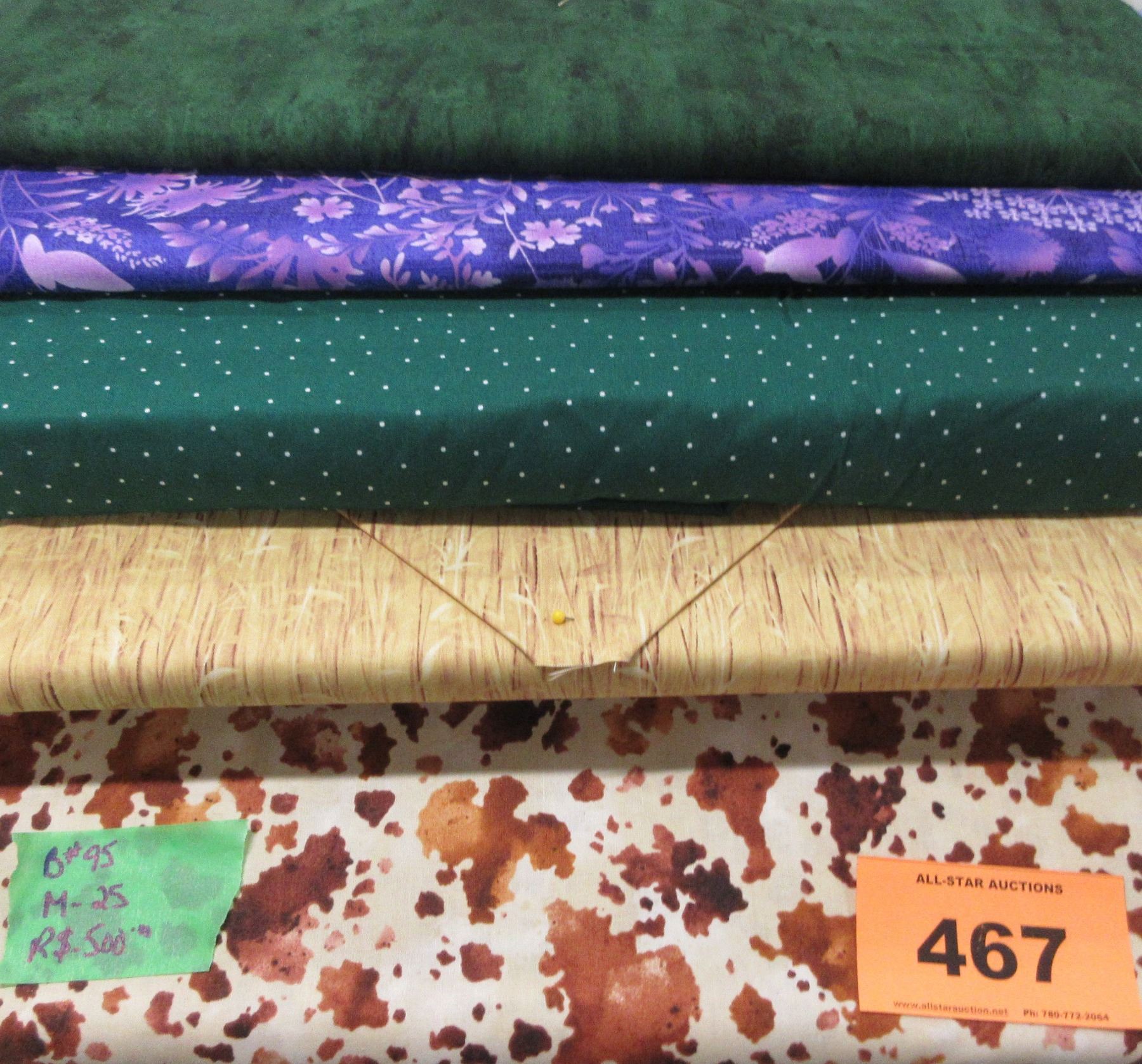 NEW FABRIC (S #18): 5 BOLTS OF ASSORTED FABRIC (APPROX 25 METERS ...