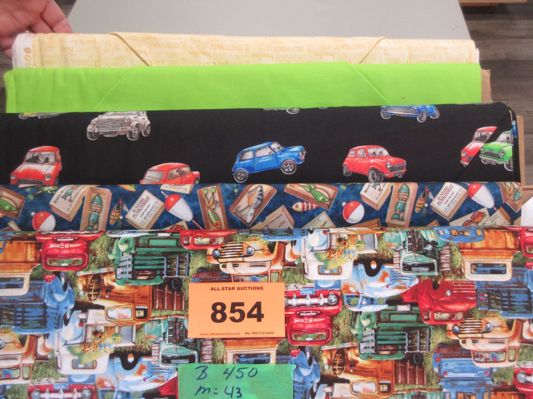 NEW FABRIC (S #116): 5 BOLTS OF ASSORTED FABRIC (APPROX 43 METERS ...