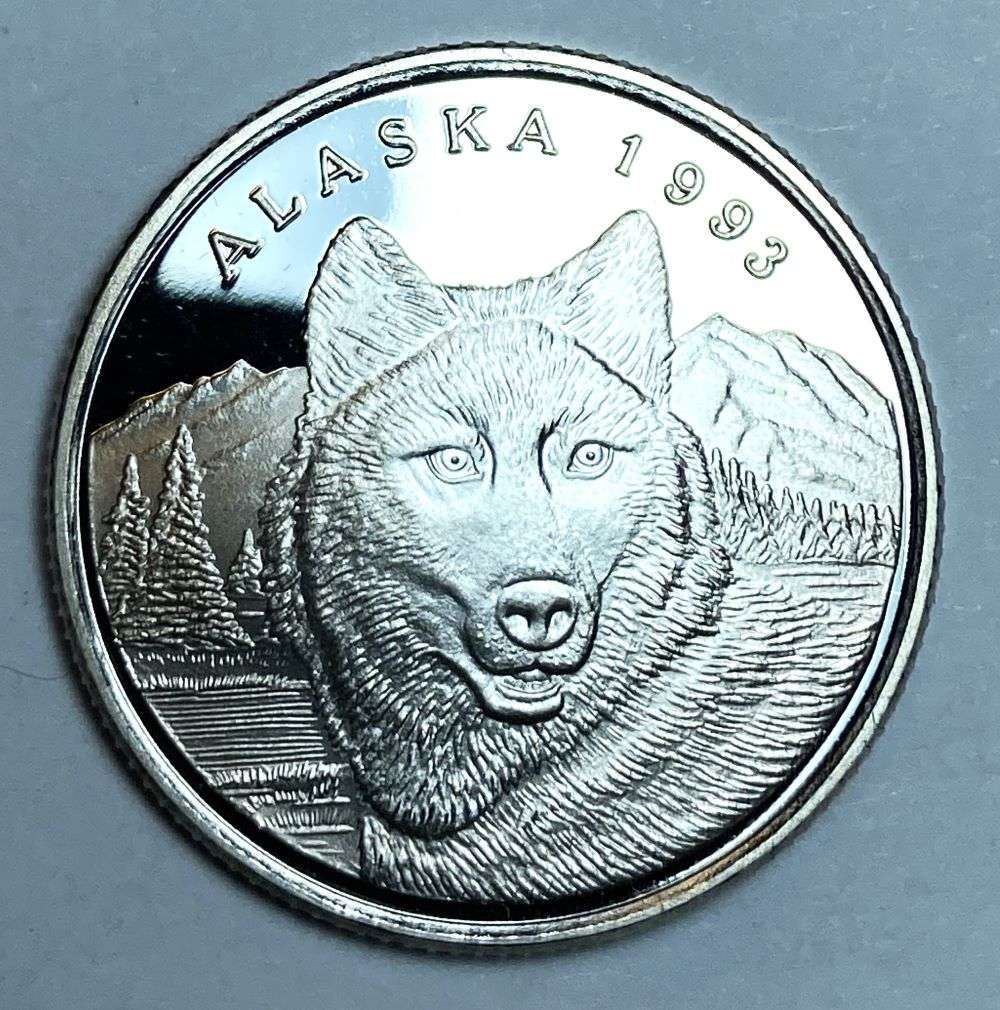 Rare 1993 Alaska "The Wolf" Silver