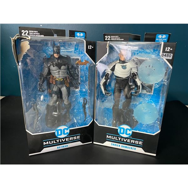 Lot Of 2 Dc Multiverse Figures By Mcfarlane Toys Batman And Shriek Unmasked