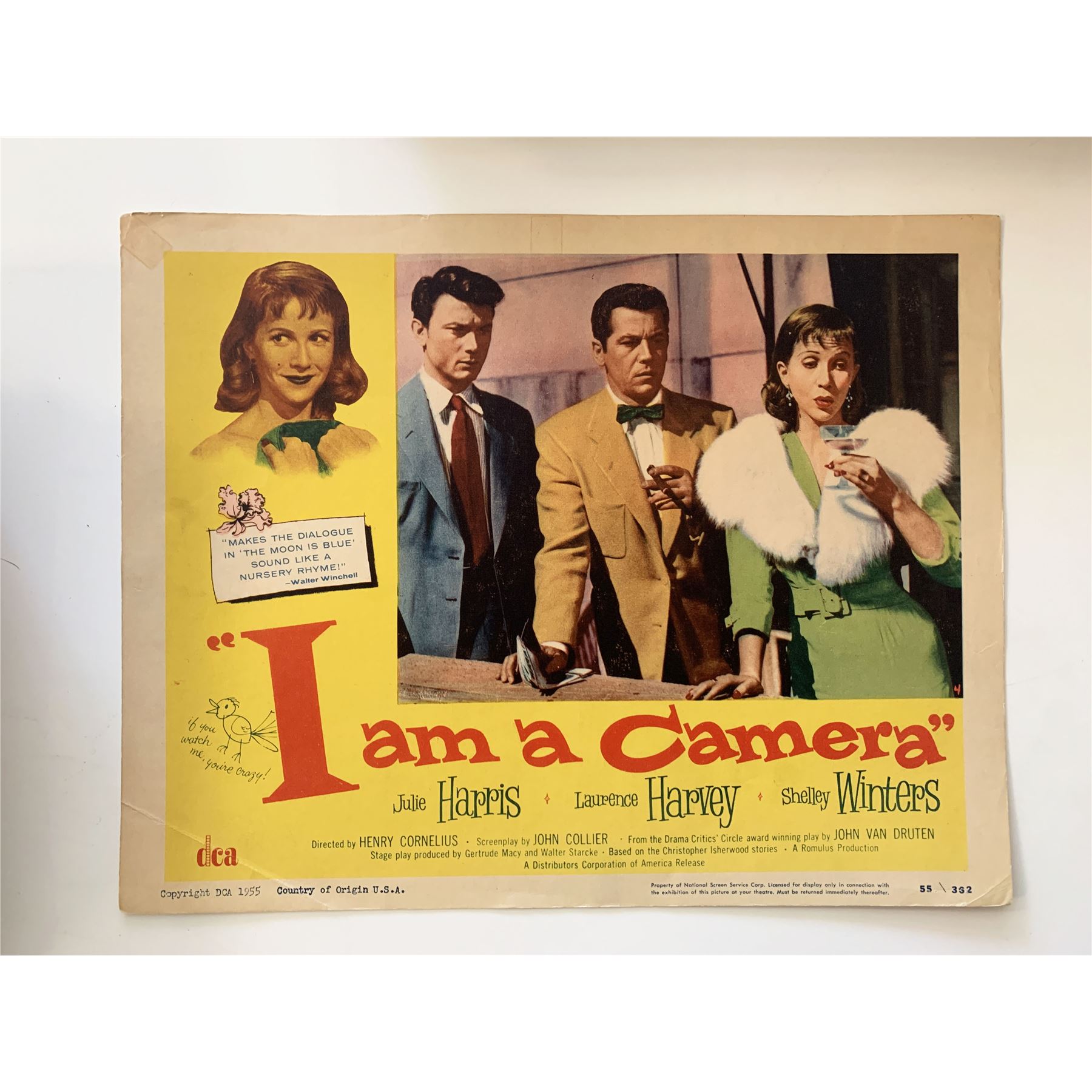 I Am a Camera original 1955 vintage lobby card