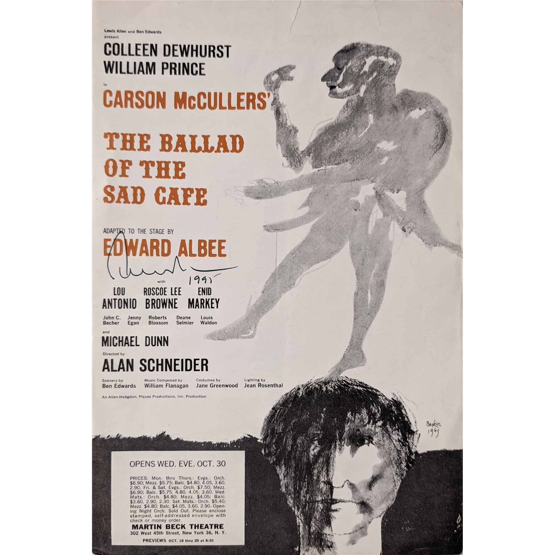 Edward Albee Signed Play Promo