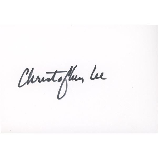 Christopher Lee signature cut. GFA Authenticated