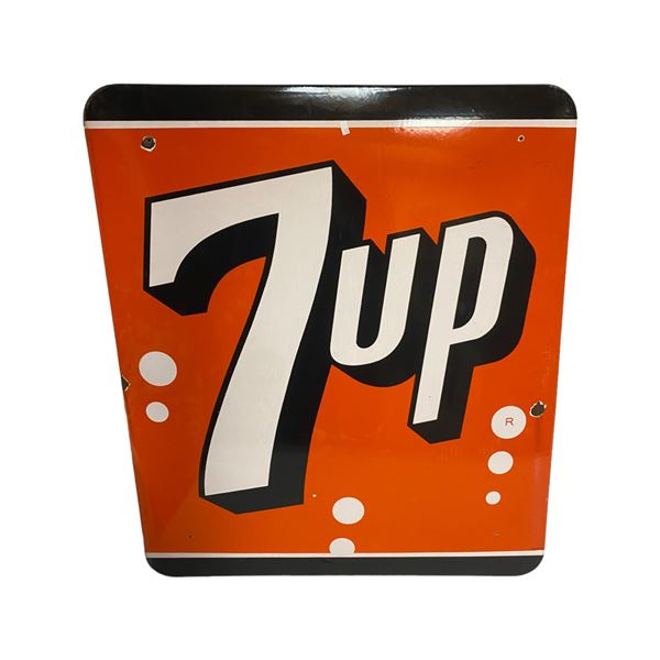 Early Porcelain On Steel 7-Up Sign