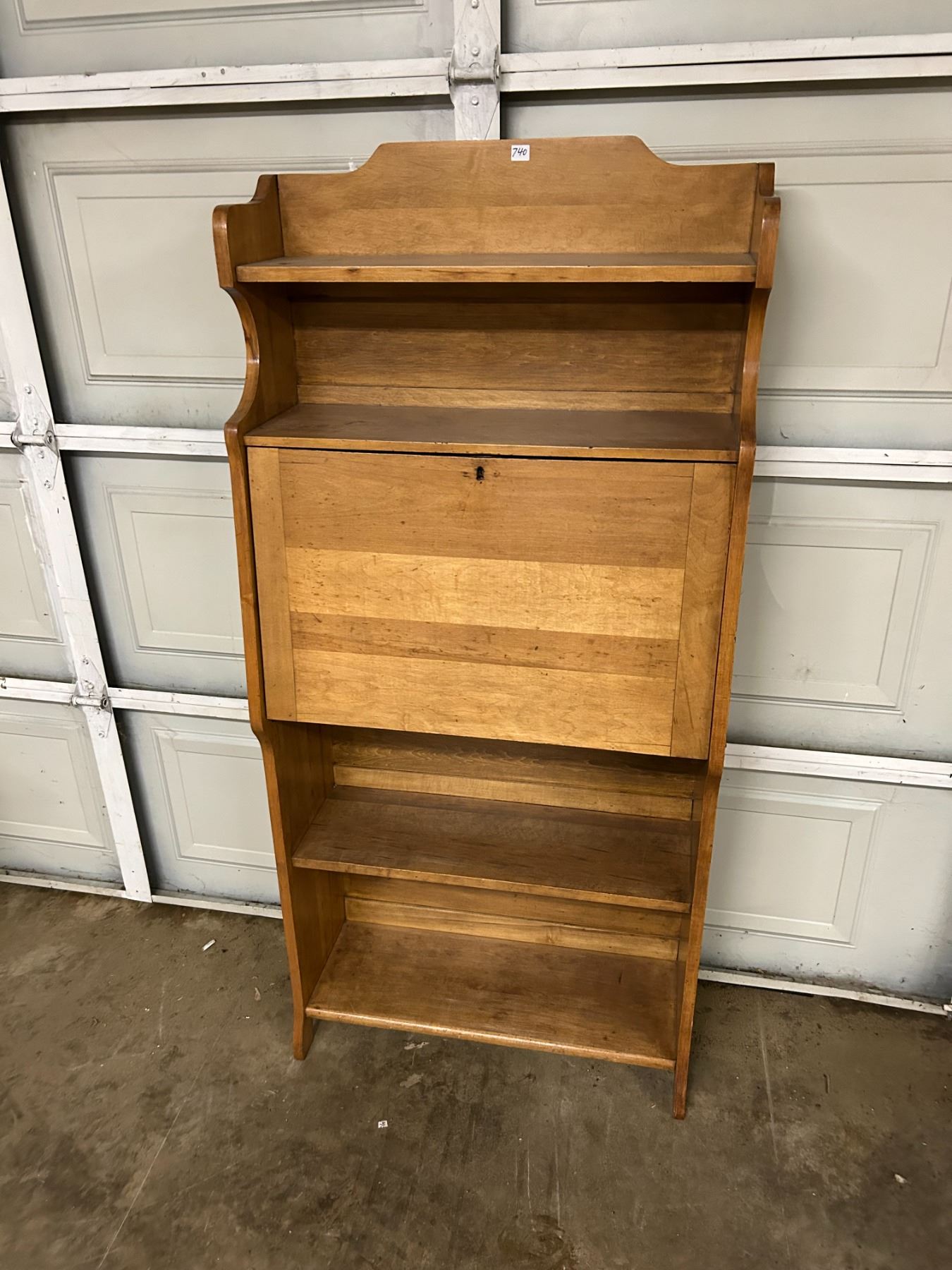 Drop leaf, Maple secretary desk - 60"H x 28"W - Schmalz Auctions