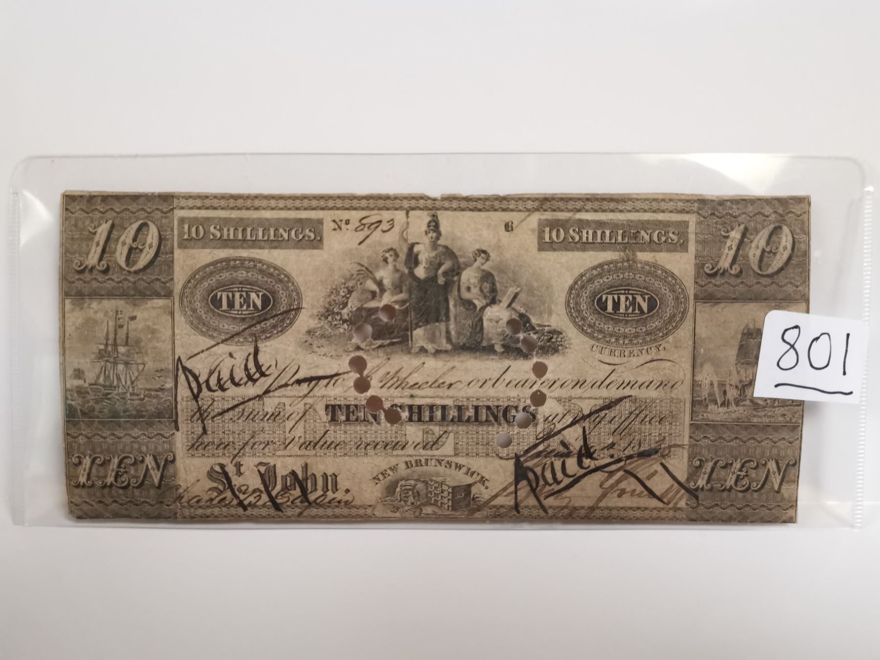 1835 10 shilling, st john banknote - Schmalz Auctions