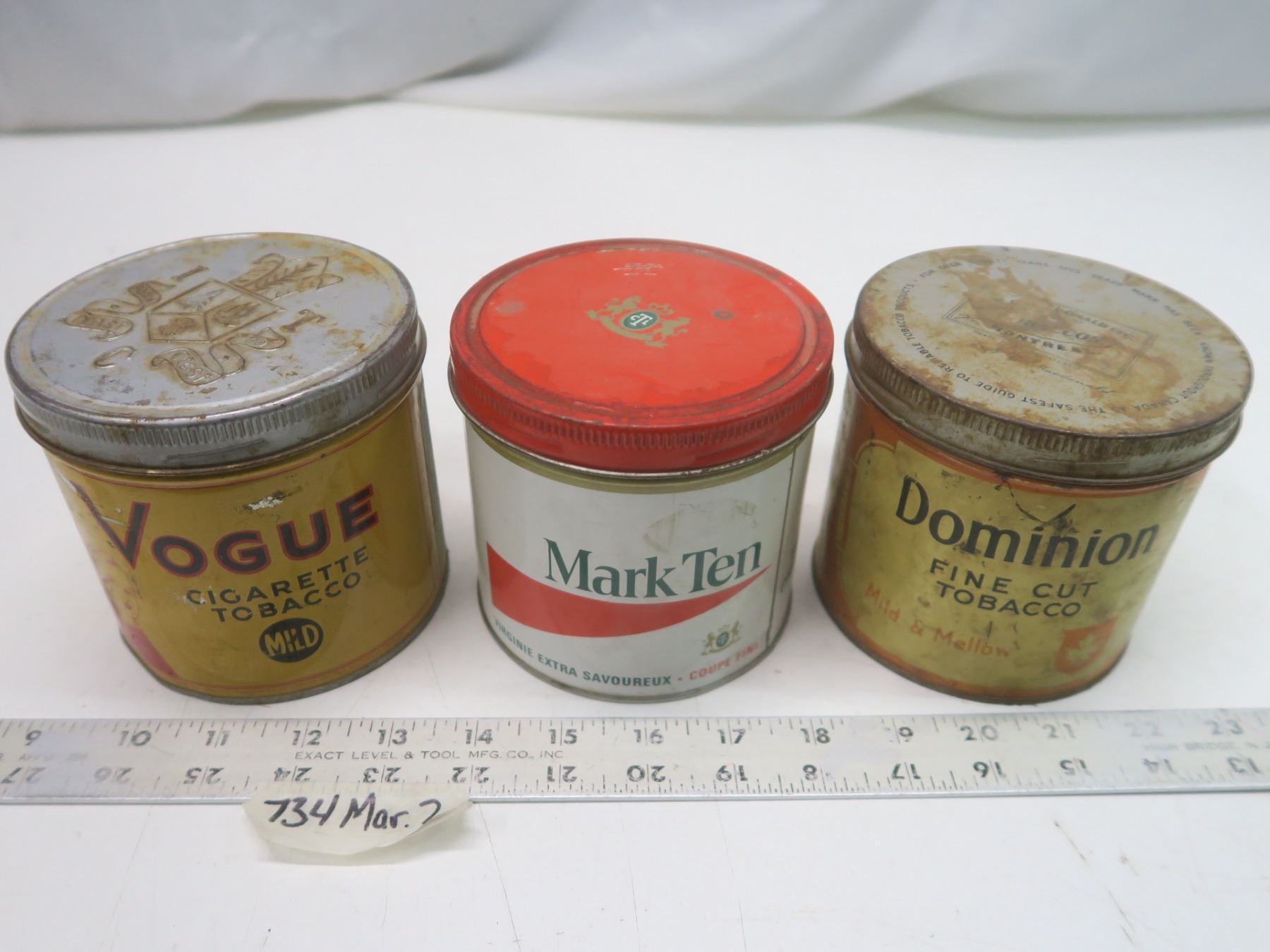Mark Ten, Vogue and Dominion tobacco tins - Schmalz Auctions