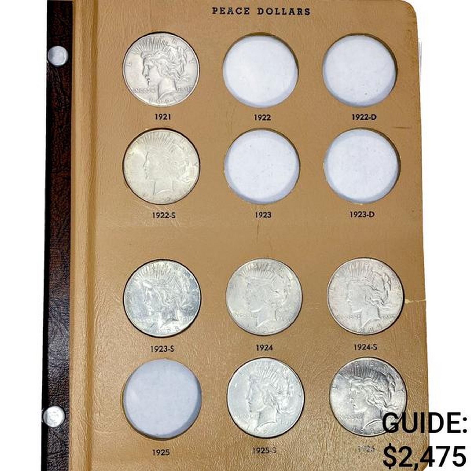 1921-1935 Peace Dollars Book (15 Coins)