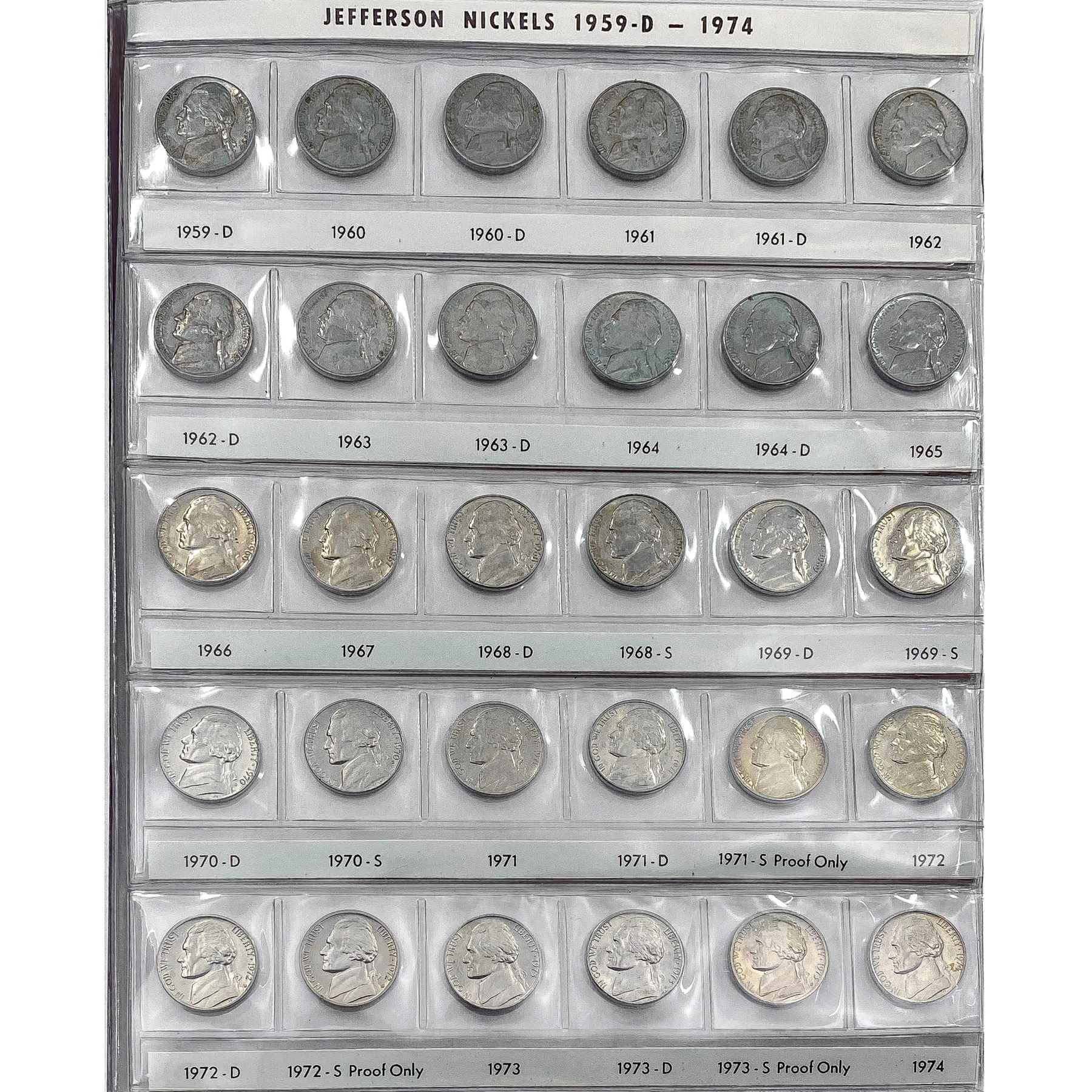 1938-1998 Jefferson Nickel Collection [174 Coins]