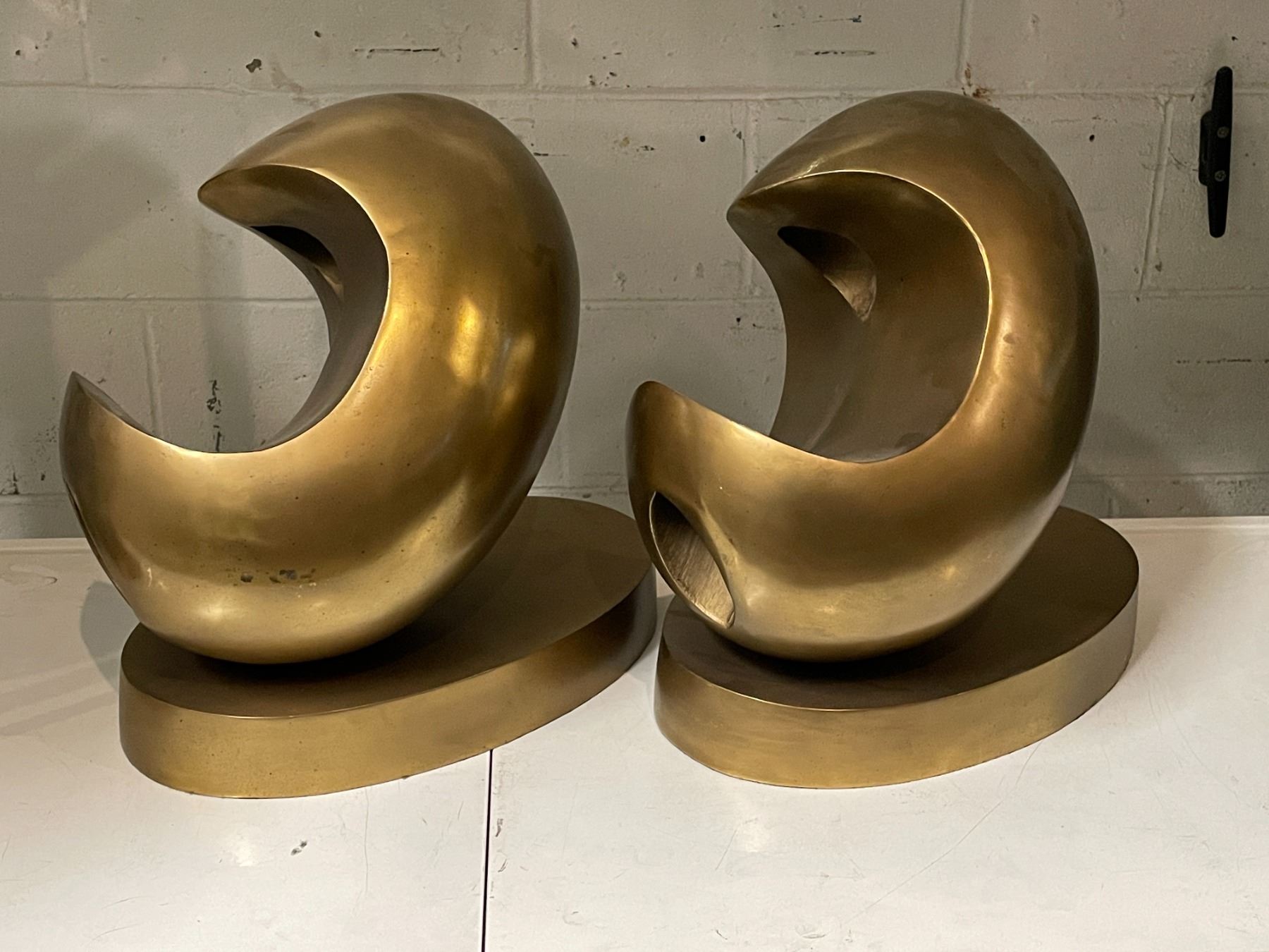 Group of 2 abstract brass sculpture - retail $400 per sculpture