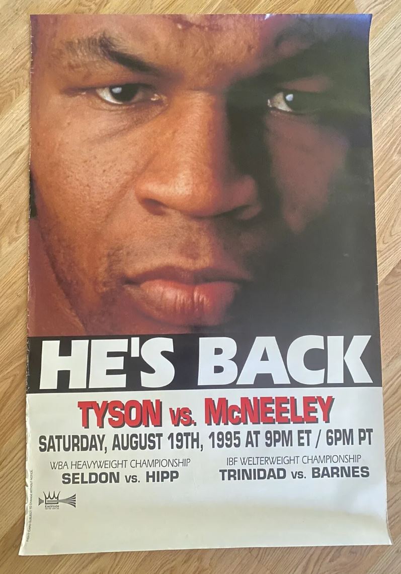 Mike Tyson Peter McNeilly He’s Back original fight poster