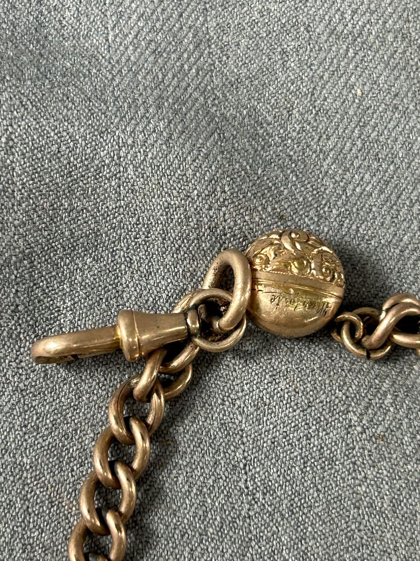 Vintage Pocket Watch Chain. Marked Masterie.